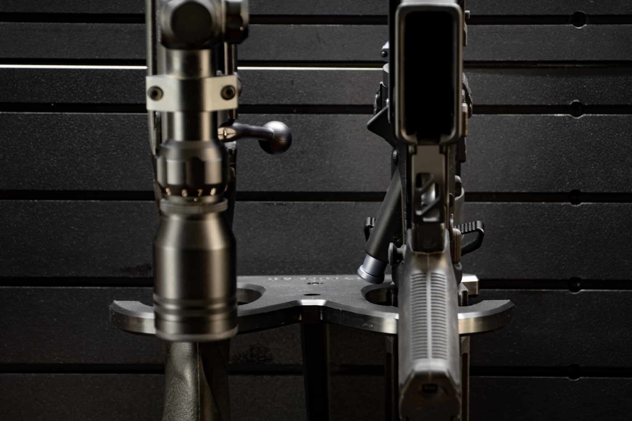 Vertical Rifle Gun Rack | Wall Mounted Gun Storage | Tactical Walls