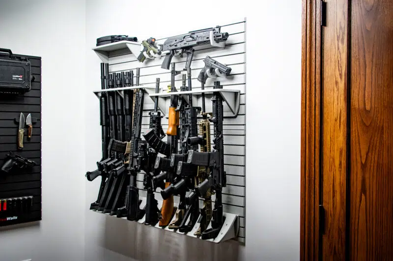 ModWall Grey Vertical Six Rifle Rack | Gun Rack Wall | 6 Rifles